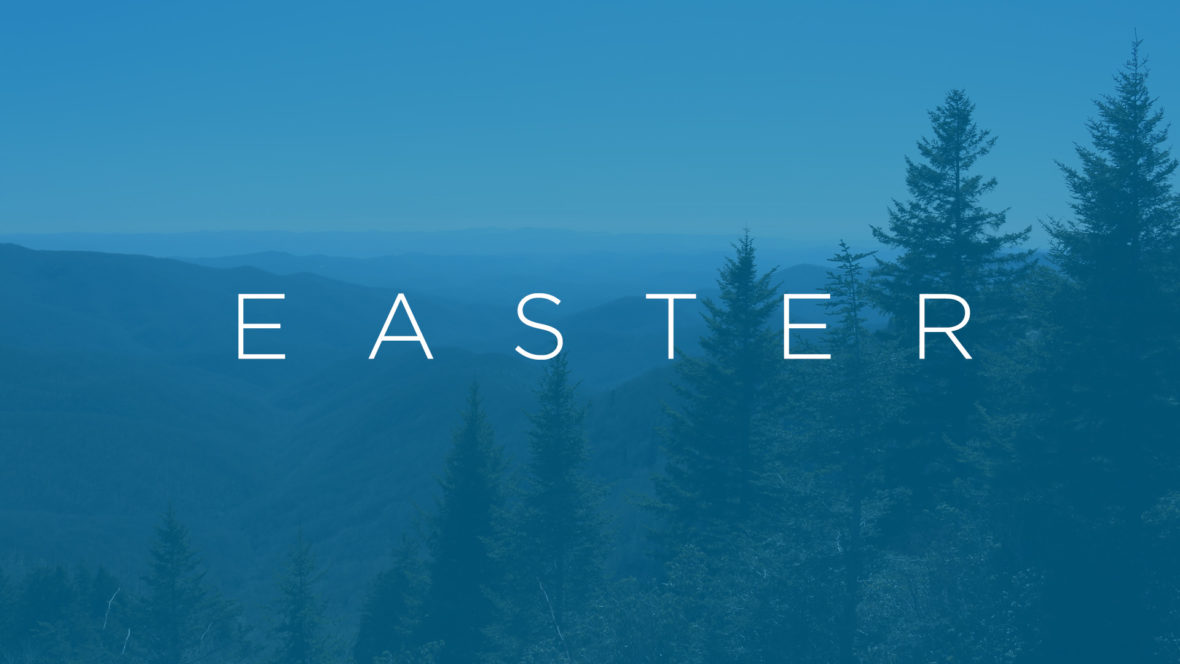 Easter Mountains Blue Background Slide | Vineyard Digital